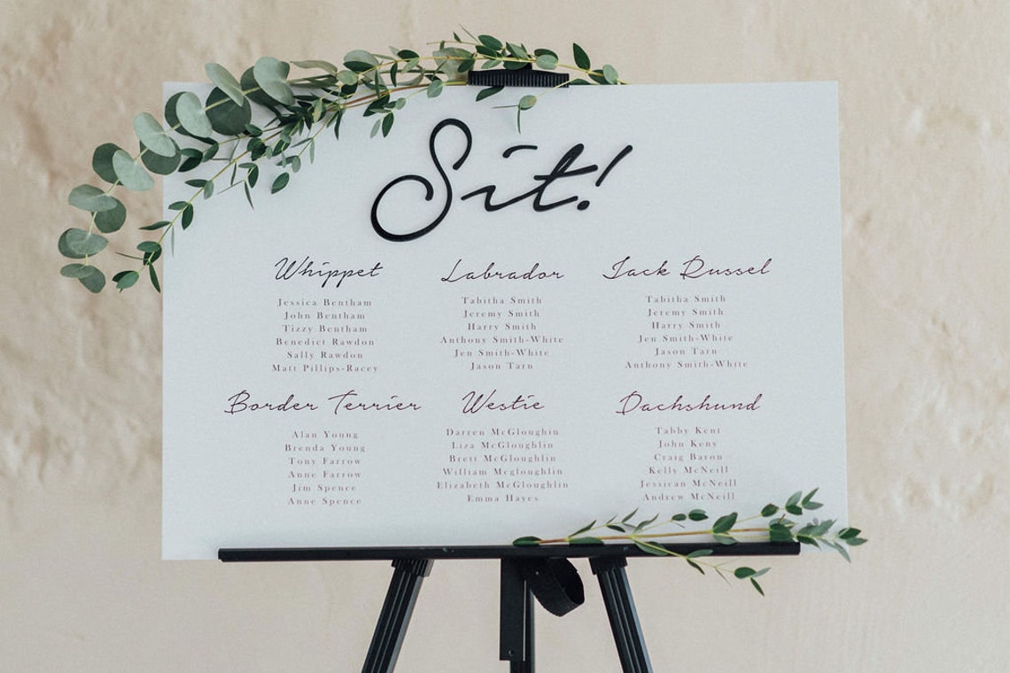 Dog Themed Wedding Table Plan - Etsy