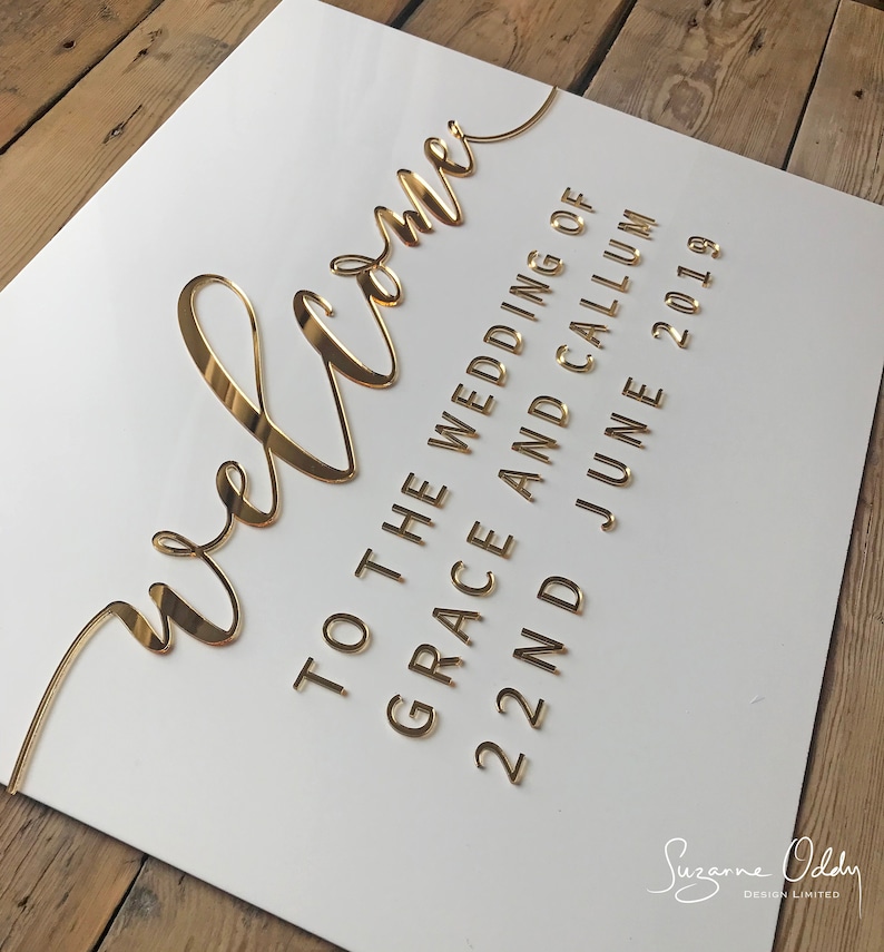 Acrylic Sign. Rose Gold Wedding Sign. Perspex Sign. Wedding - Etsy