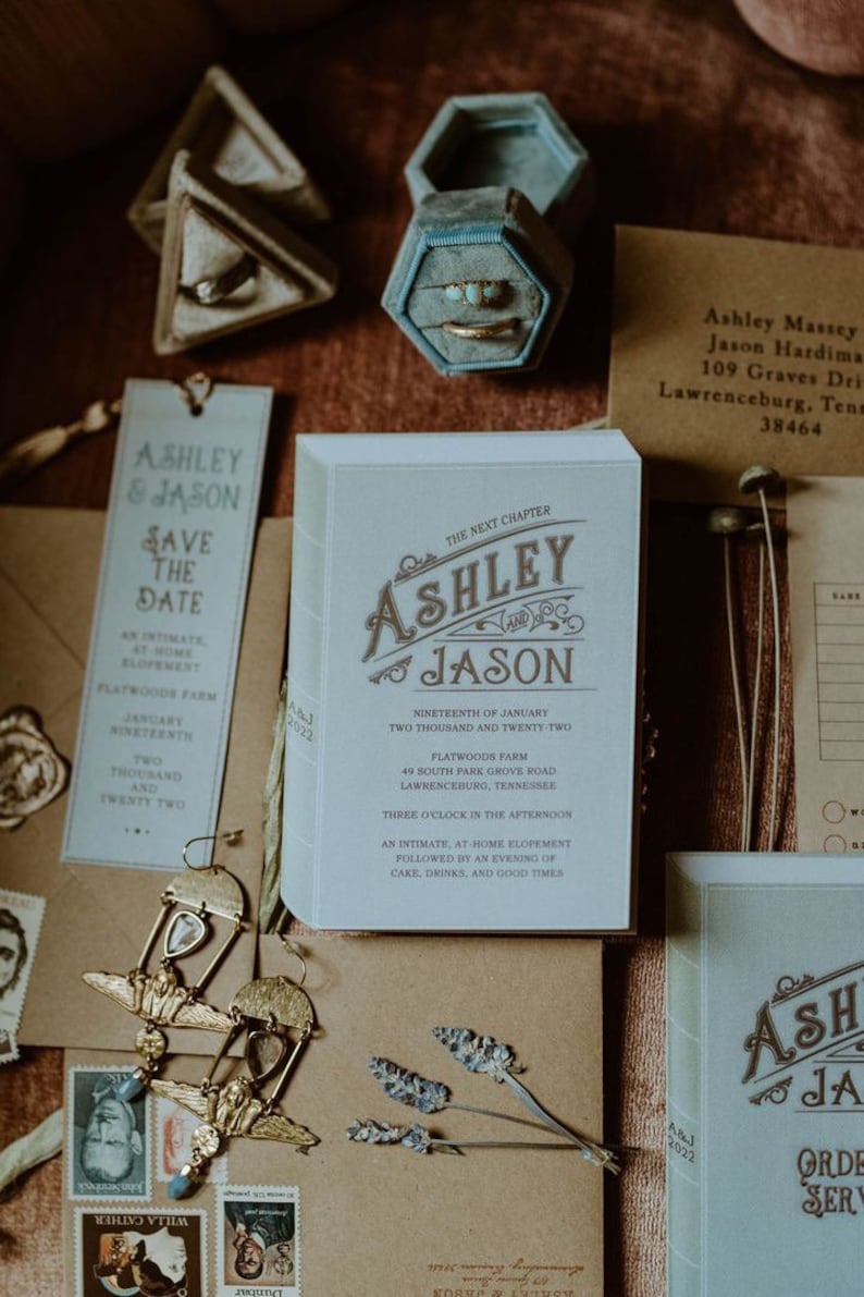 Book Wedding Stationery Book Wedding Invitations Literary - Etsy
