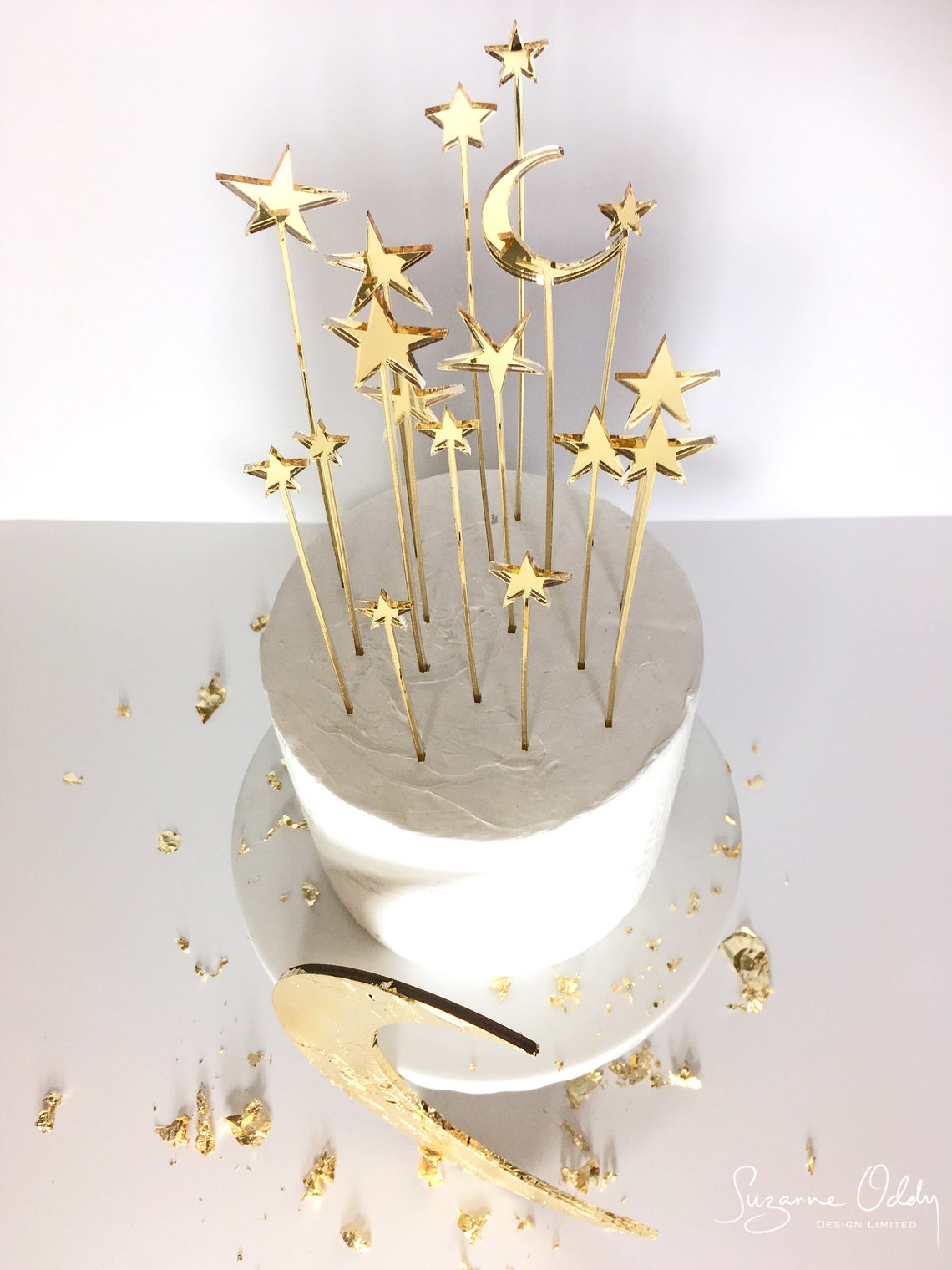 Moon and Stars Celestial Cake Topper - Etsy