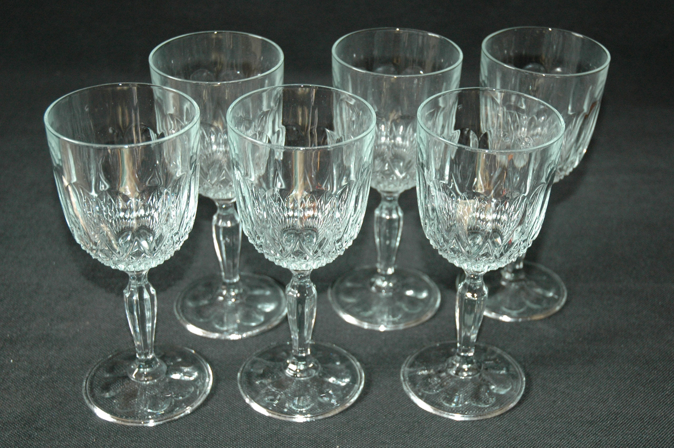VMC Reims France Crystal Stemware 6 Water Goblets With - Etsy Australia