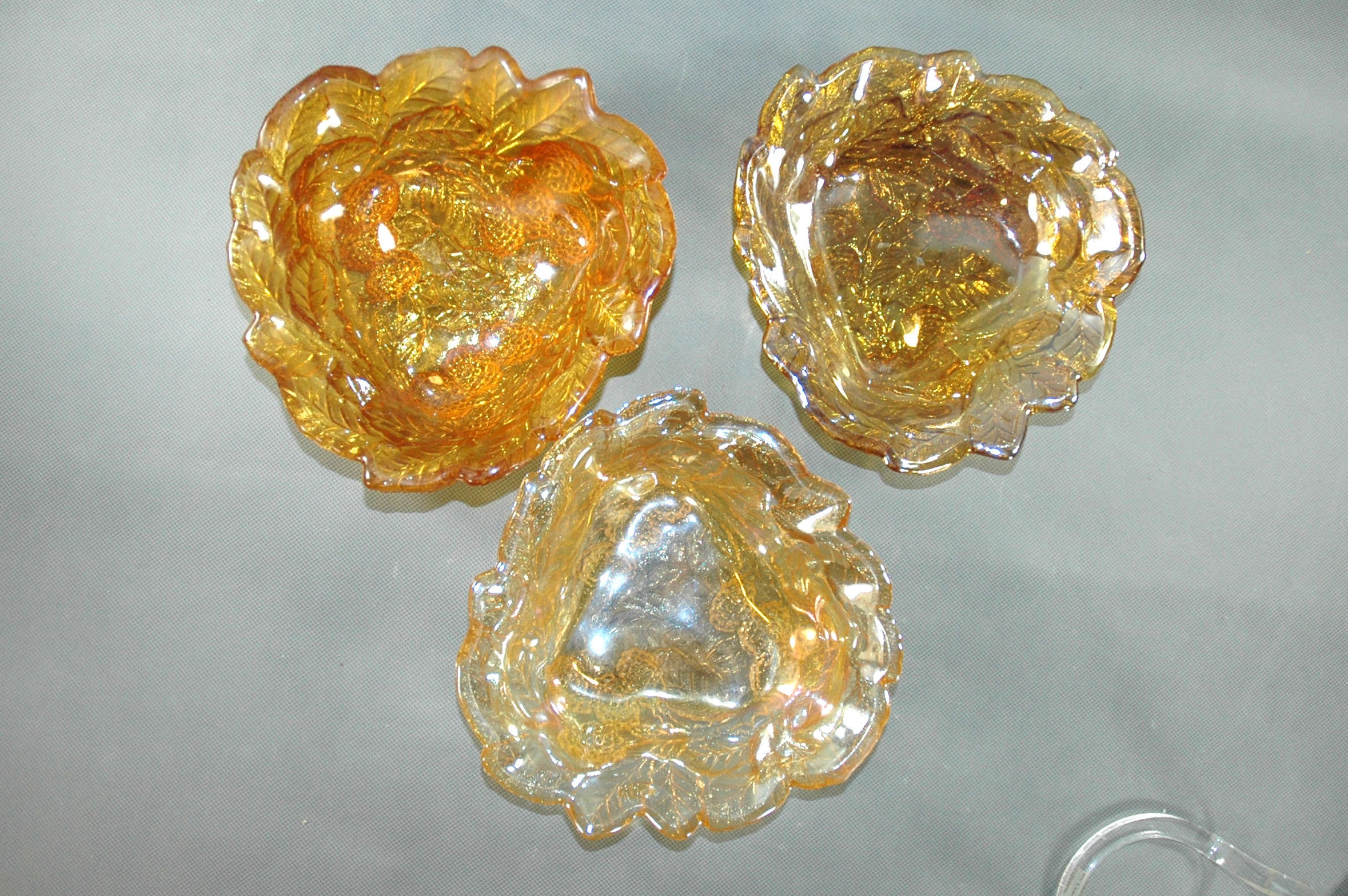 Indiana Glass Loganberry Bonbon Iridescent Amber Marigold Carnival ...