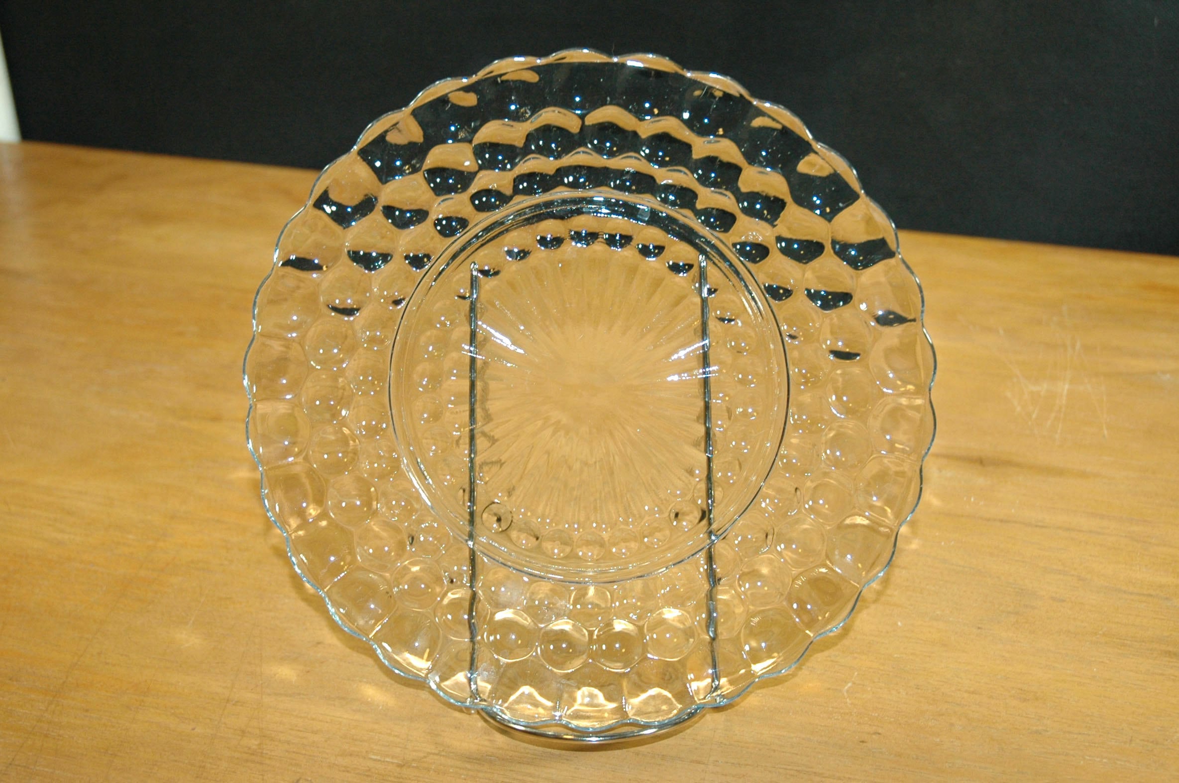 Anchor Hocking Bubble Glass Pattern Dinner Plate With 3 Rows of Bubbles ...