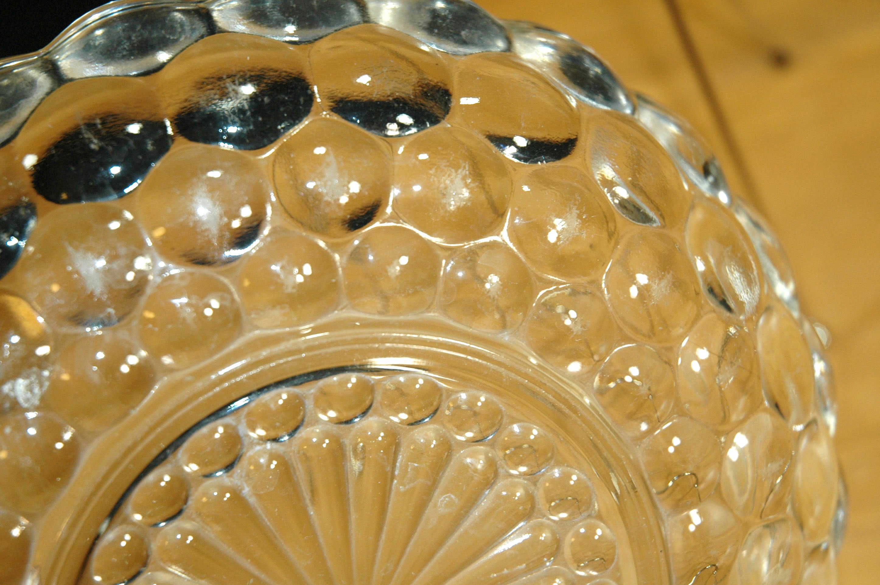 Anchor Hocking Bubble Glass Pattern Dinner Plate With 3 Rows of Bubbles ...