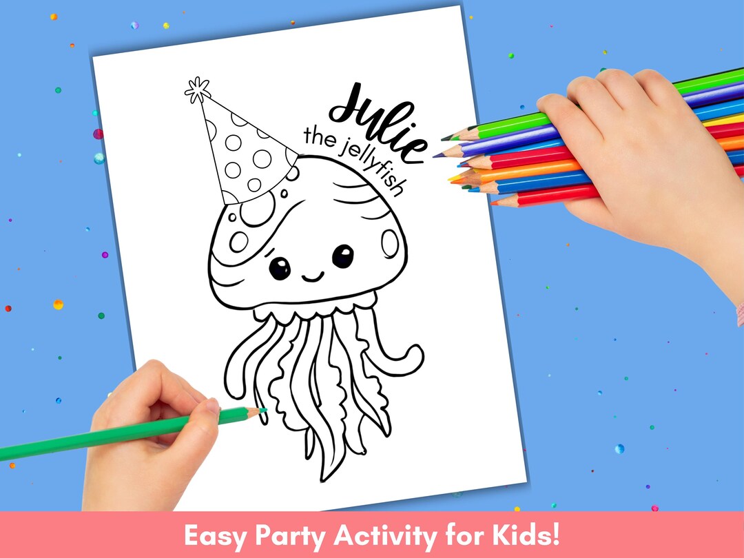 Under the Sea Coloring Pages, Ocean Themed Birthday Party Activity for ...