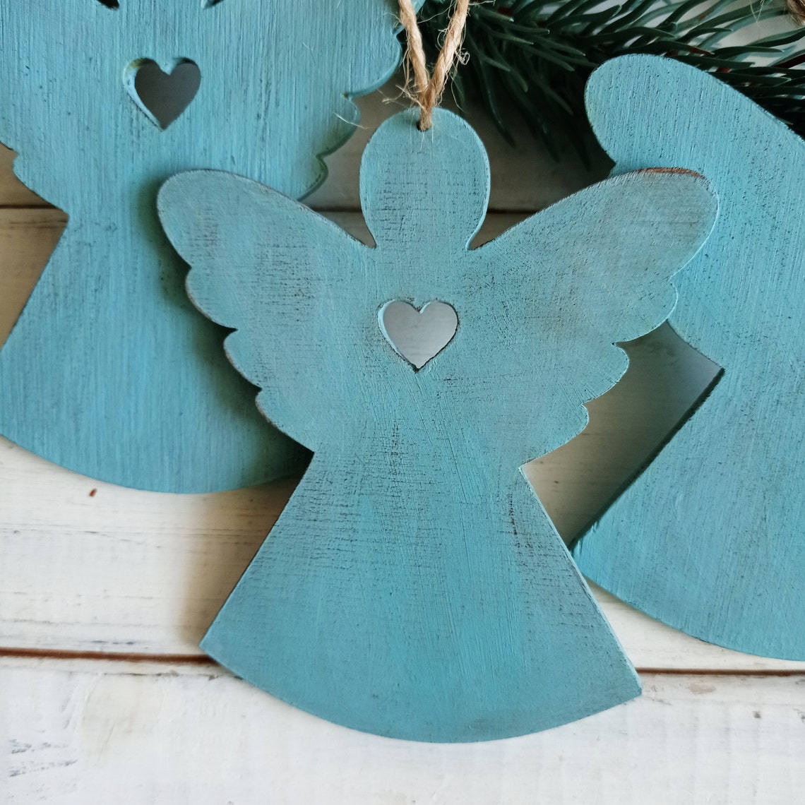 Rustic Christmas Angels Wooden Christmas Ornament Christmas | Etsy