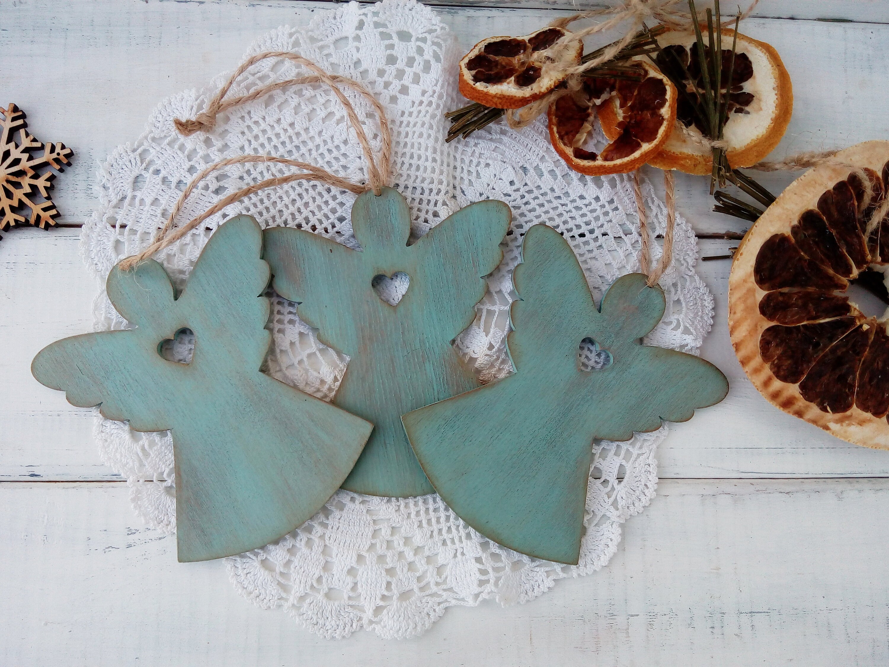 Rustic Christmas Angels Wooden Christmas Ornament Christmas - Etsy