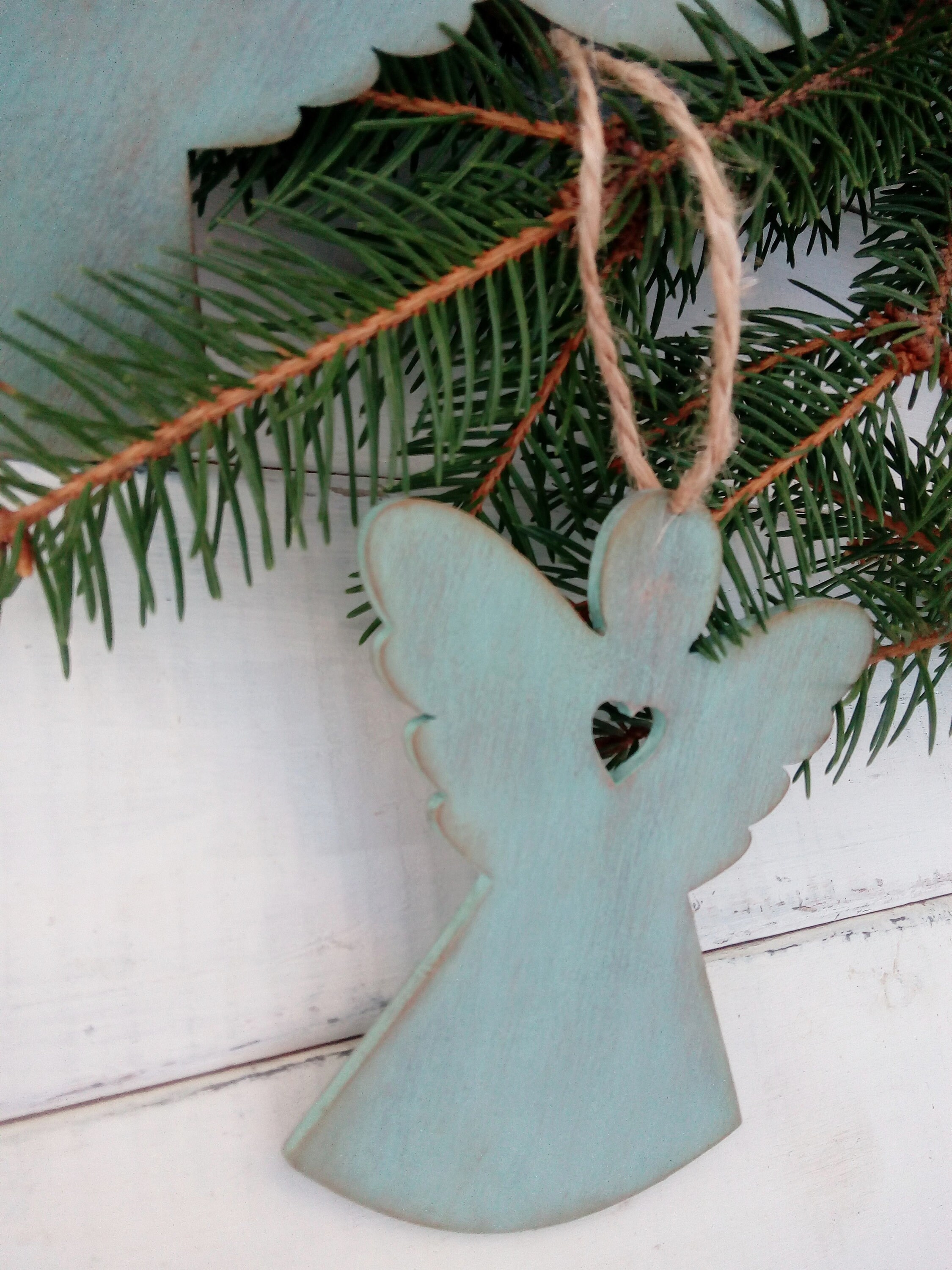 Rustic Christmas Angels Wooden Christmas Ornament Christmas | Etsy