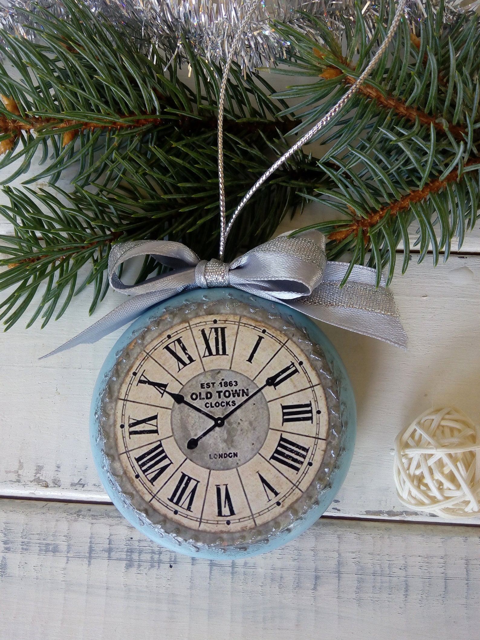 Retro Christmas Ornaments Clock Round Form in Vintage Styles - Etsy