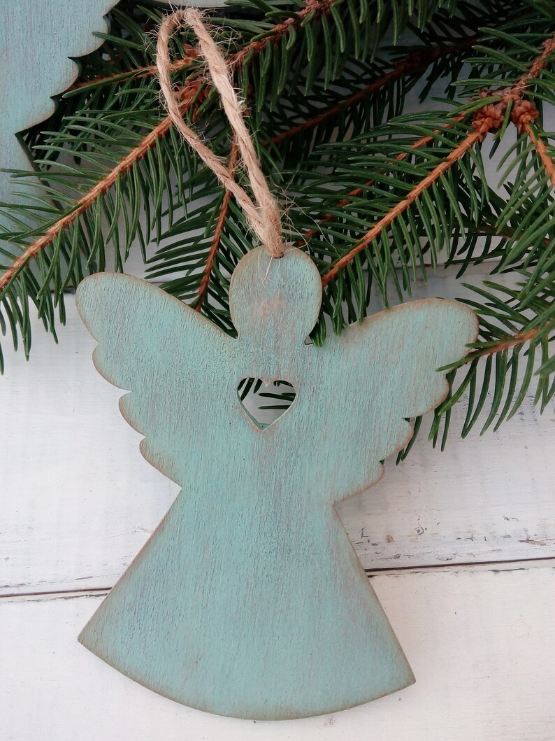 Rustic Christmas Angels Wooden Christmas ornament Christmas | Etsy