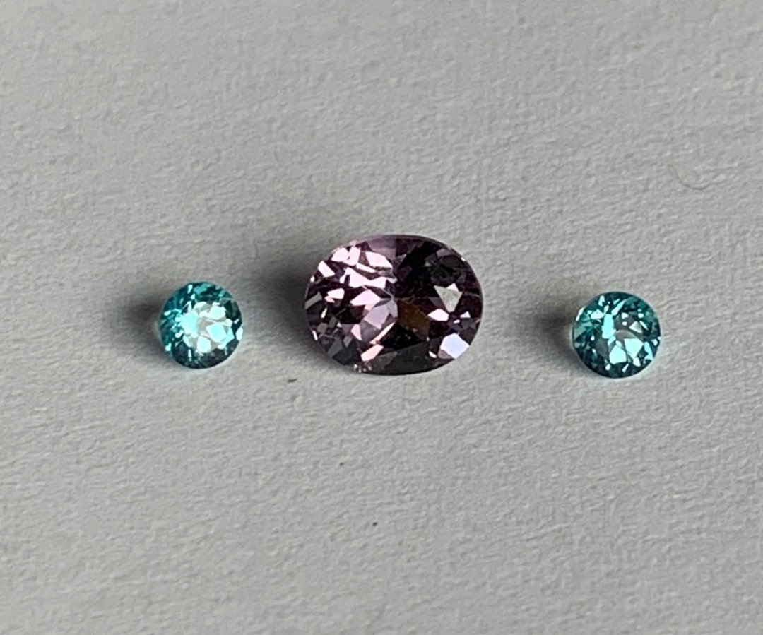 Light Purple Sapphire Oval / Topaz Combo -natural WOW! Andy's Gem ...