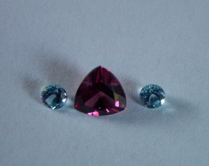 Trillion Rhodilite Garnet Signity Blue Topaz Combo Andys Gem Garage Sale Etsy