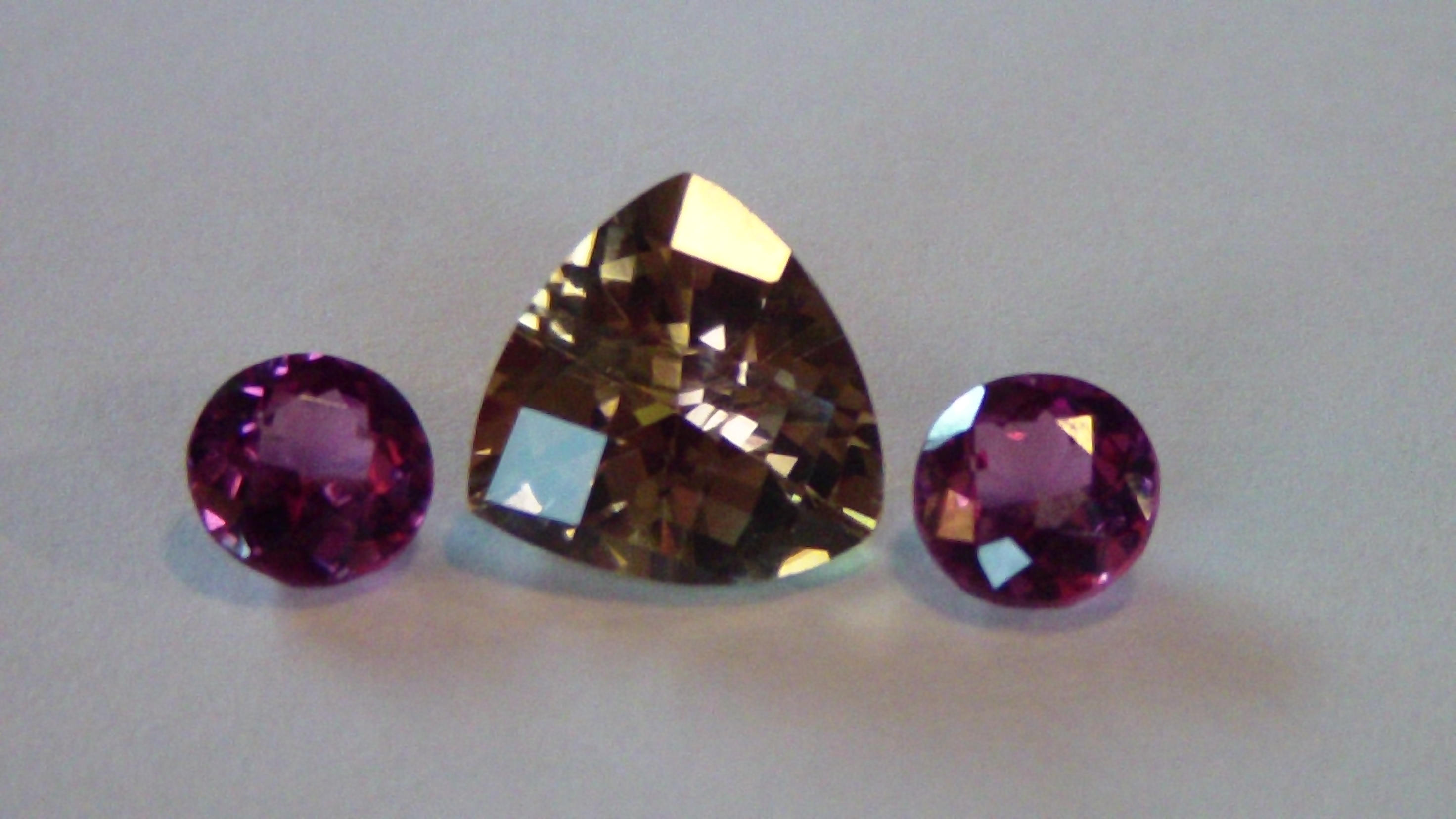 Parti Tourmaline Trillion /Garnet Combo Natural Stunning - Etsy France