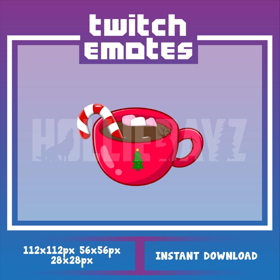 Festive Hot Chocolate Twitch Emote, Christmas Xmas Emote (digital ...
