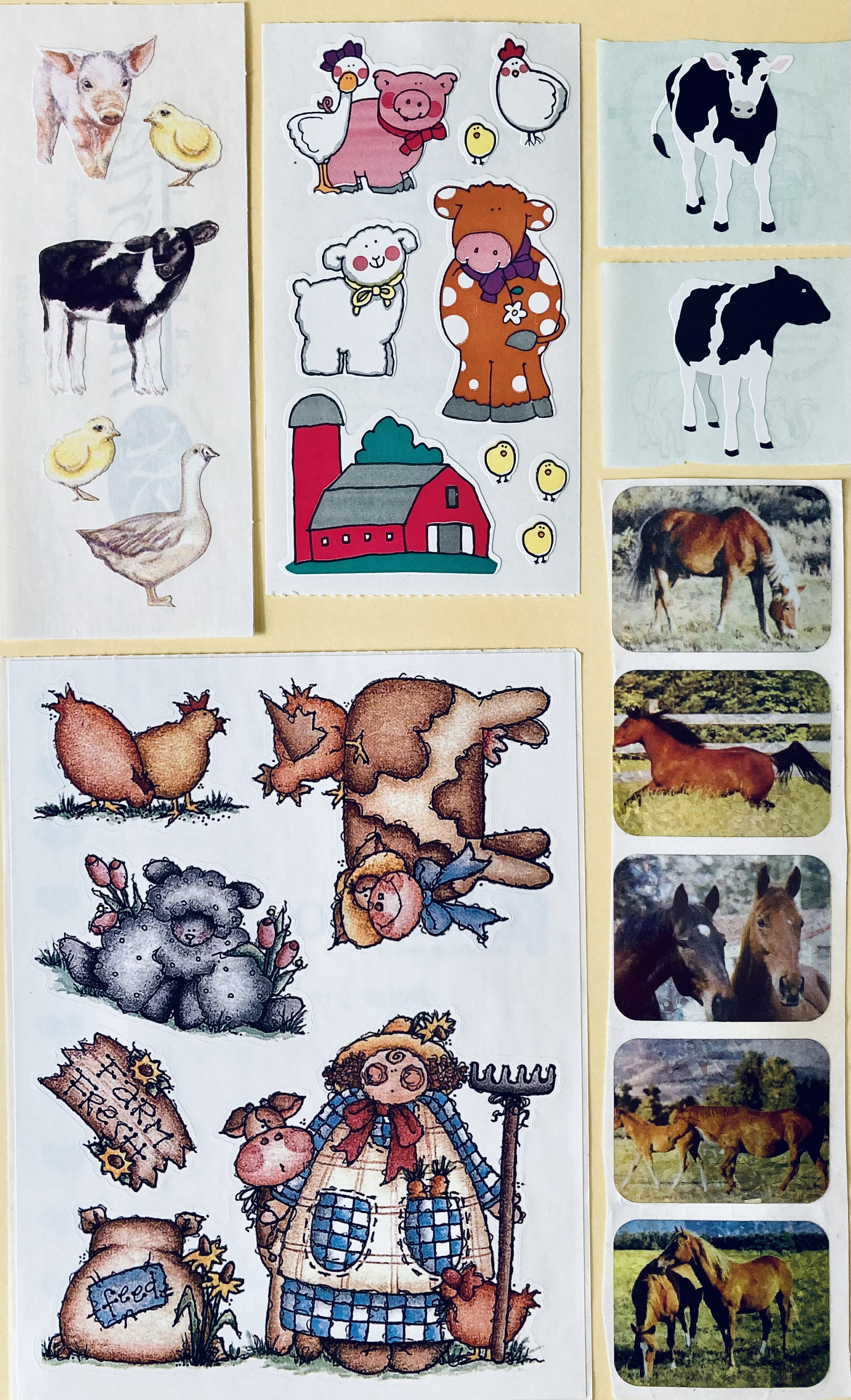 Farm Animal Vintage Stickers-your Choice Horses, Hens, Cows, More-mrs ...