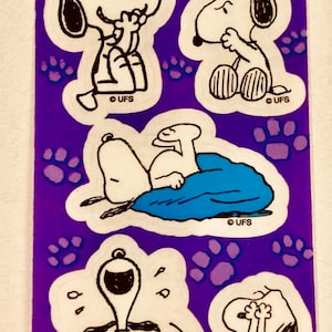 Snoopy,woodstock Peanuts Characters Vintage Stickers, Full Sheet ...