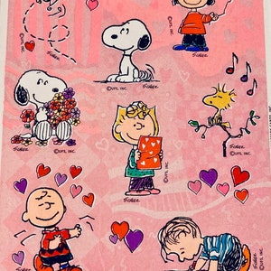 Snoopy,woodstock Peanuts Characters Vintage Stickers, Full Sheet ...