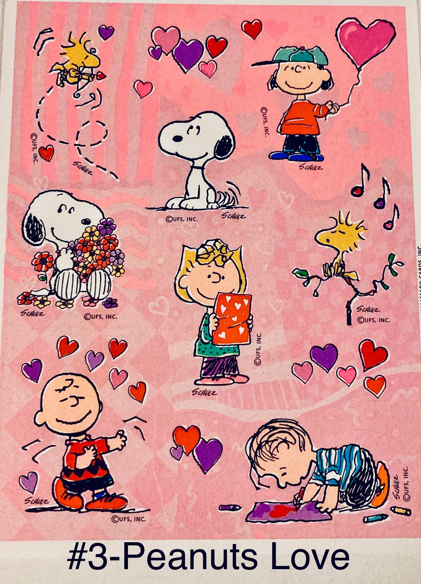 Snoopy,woodstock Peanuts Characters Vintage Stickers, Full Sheet ...