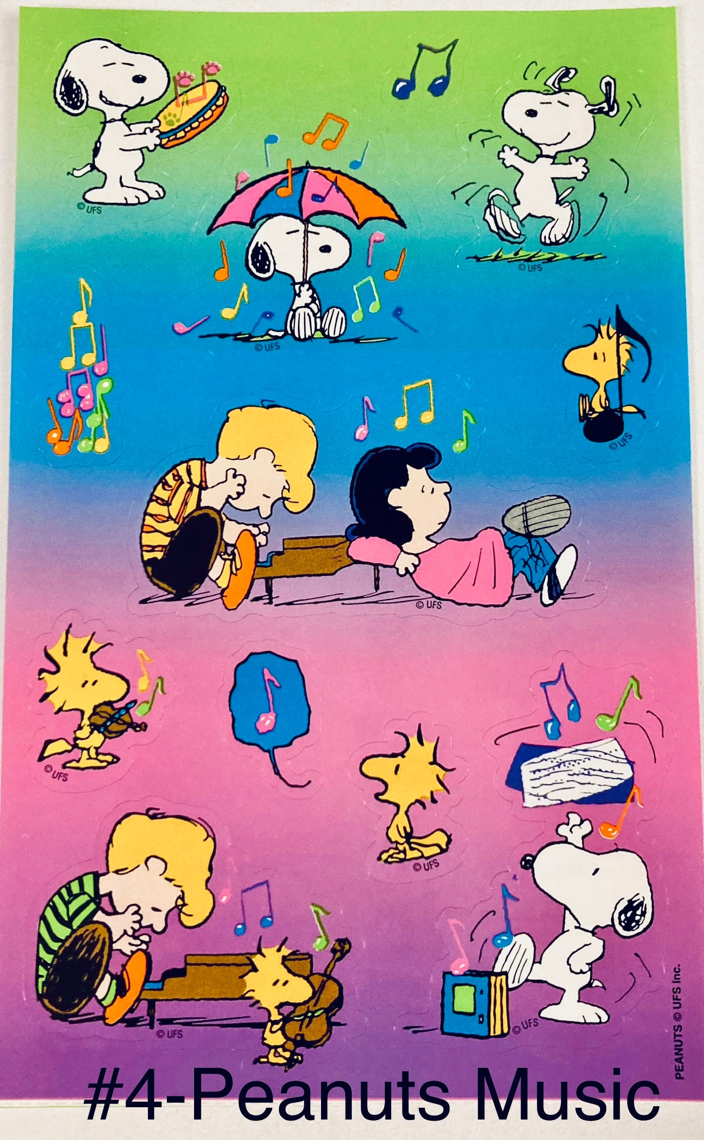 Snoopy,woodstock Peanuts Characters Vintage Stickers, Full Sheet ...