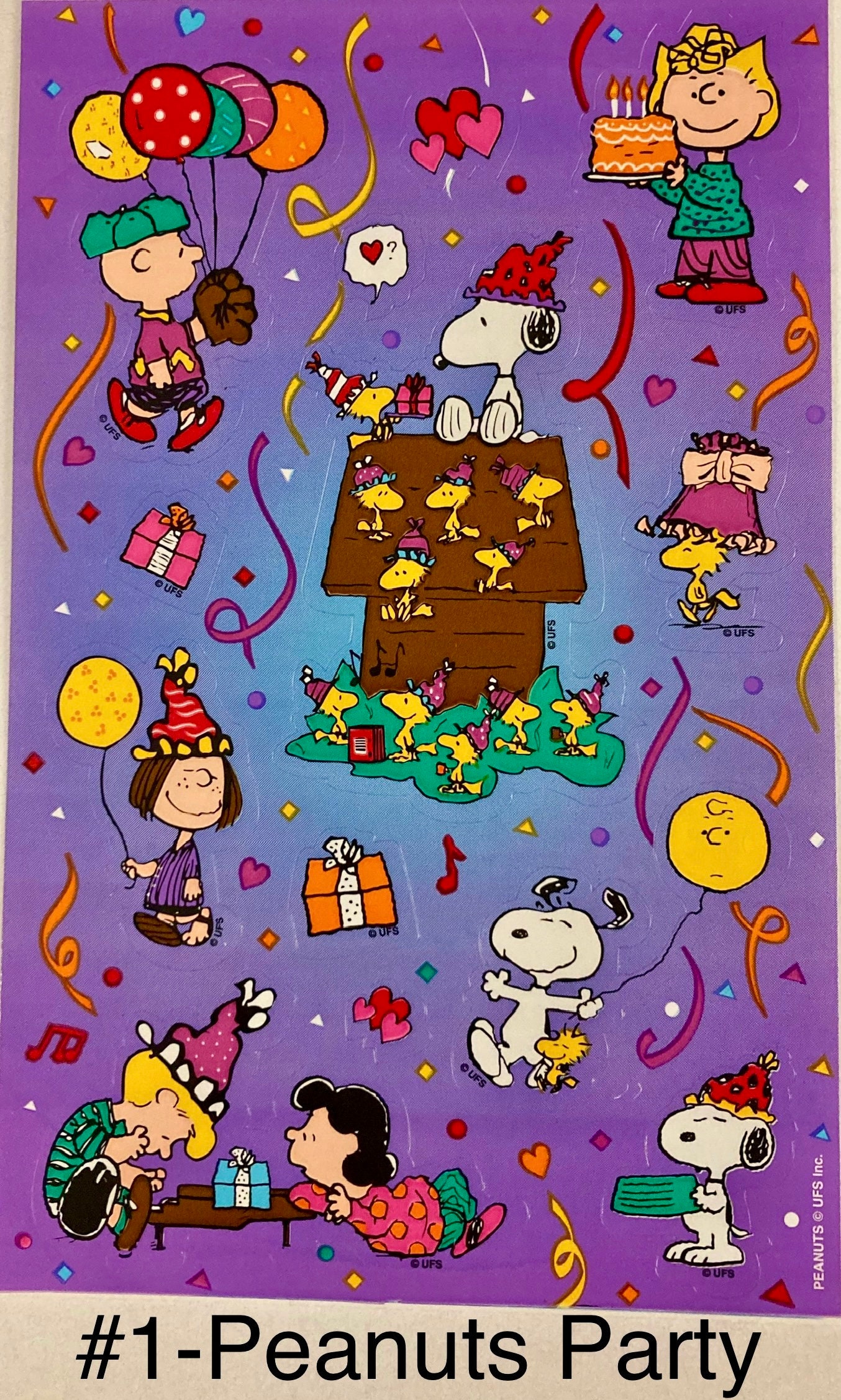 Snoopy,woodstock Peanuts Characters Vintage Stickers, Full Sheet ...