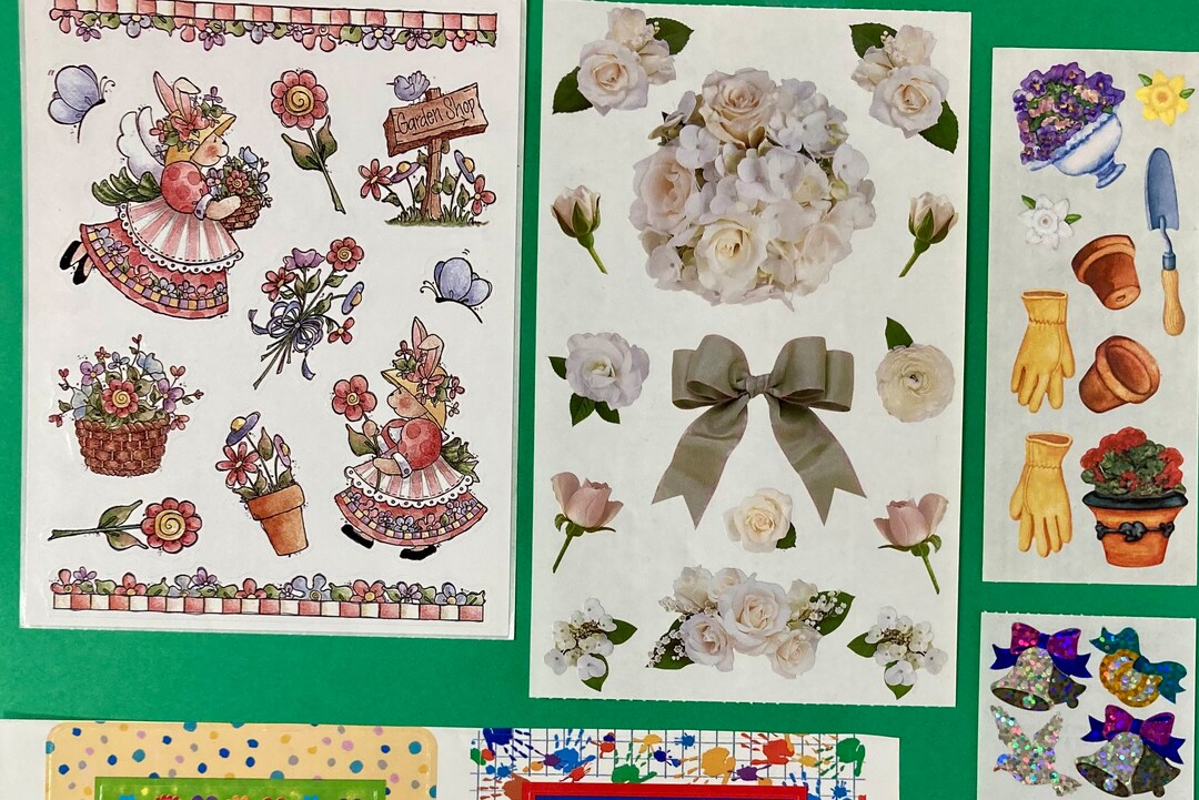 Gardening Theme Vintage Stickers-your Choice Gardening Bunny,garden ...