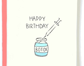 Botox Humor Woman Birthday cards botox birthday Funny | Etsy