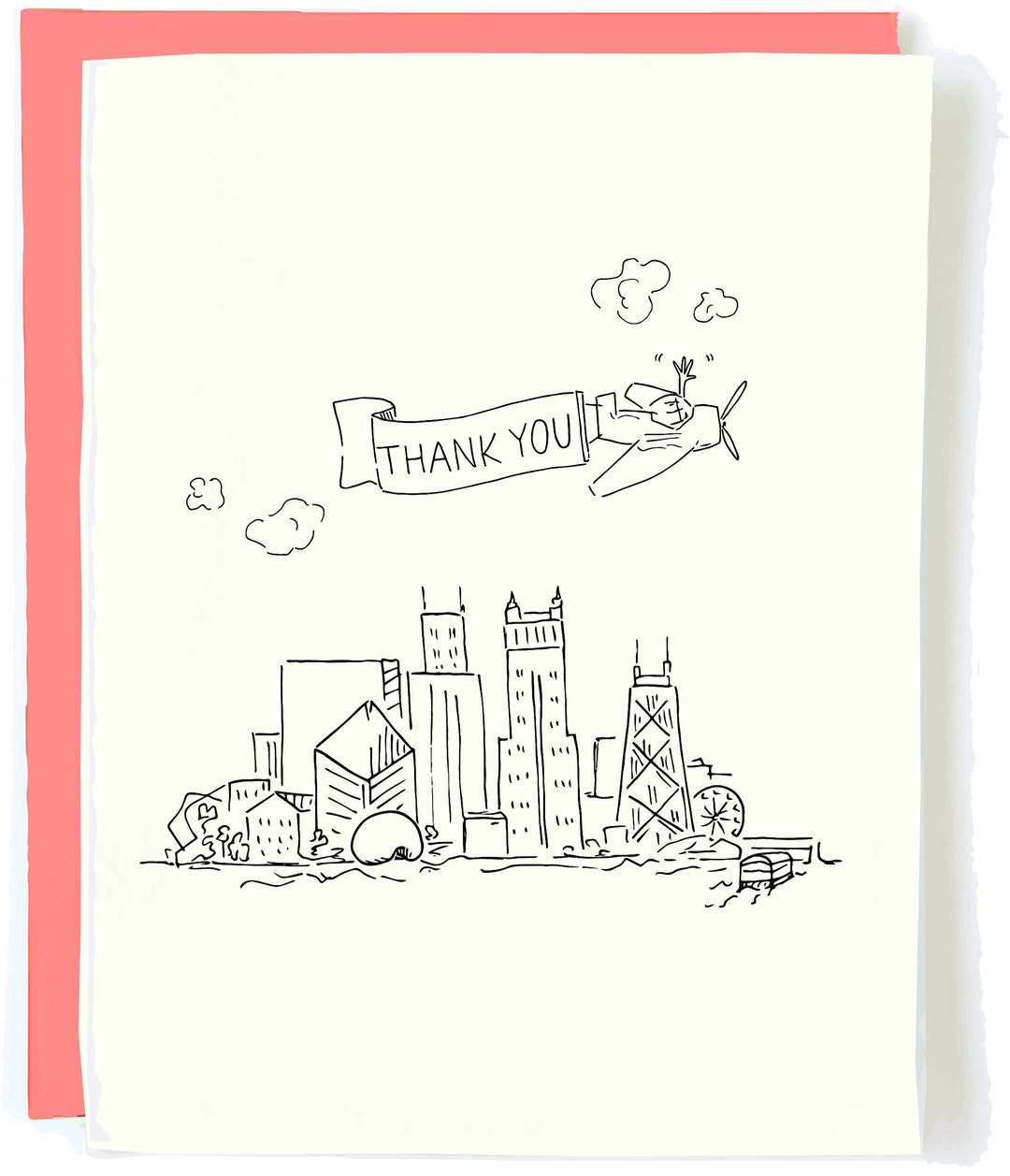 Chicago Thank You Card Chicago Skyline, Chicago Stationery, Thank You ...