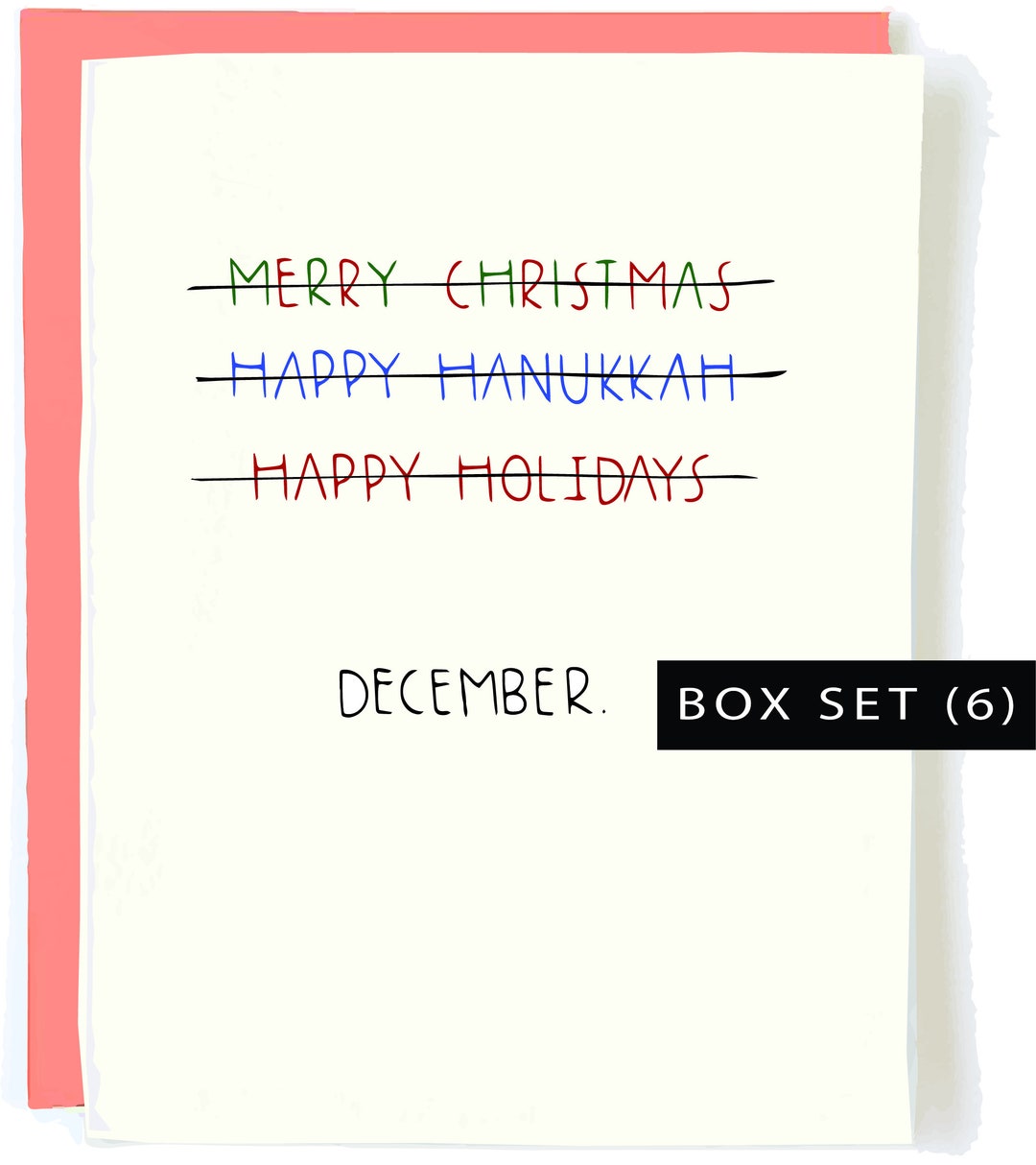 Funny Christmas Card Pack Hanukkah Card December Holiday Card Pack ...