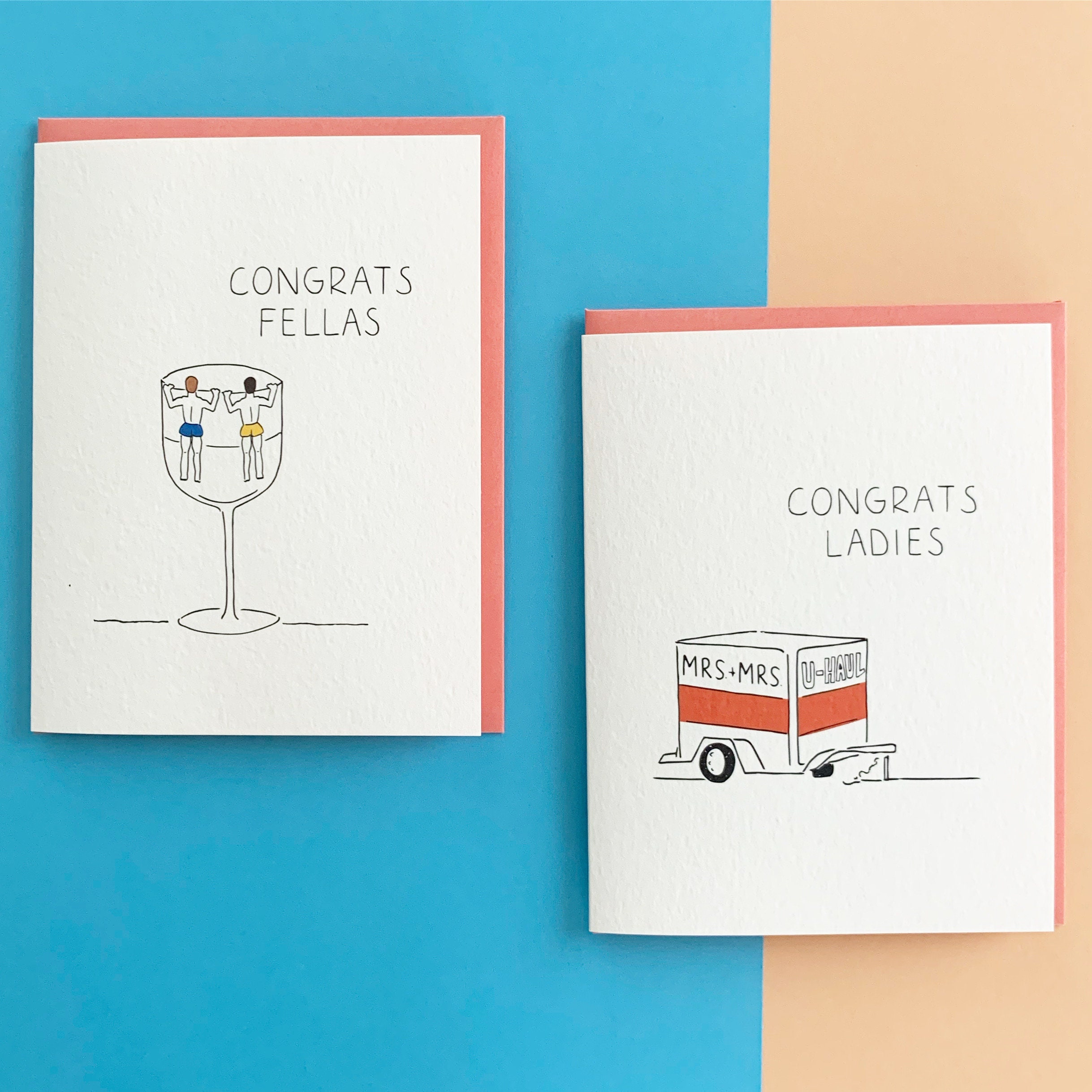 Lesbian Wedding Card Mrs And Mrs Gay Wedding Card Funny Etsy
