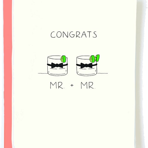 Gay Wedding Card Personalised Wedding Day Card Same Sex Mr Etsy