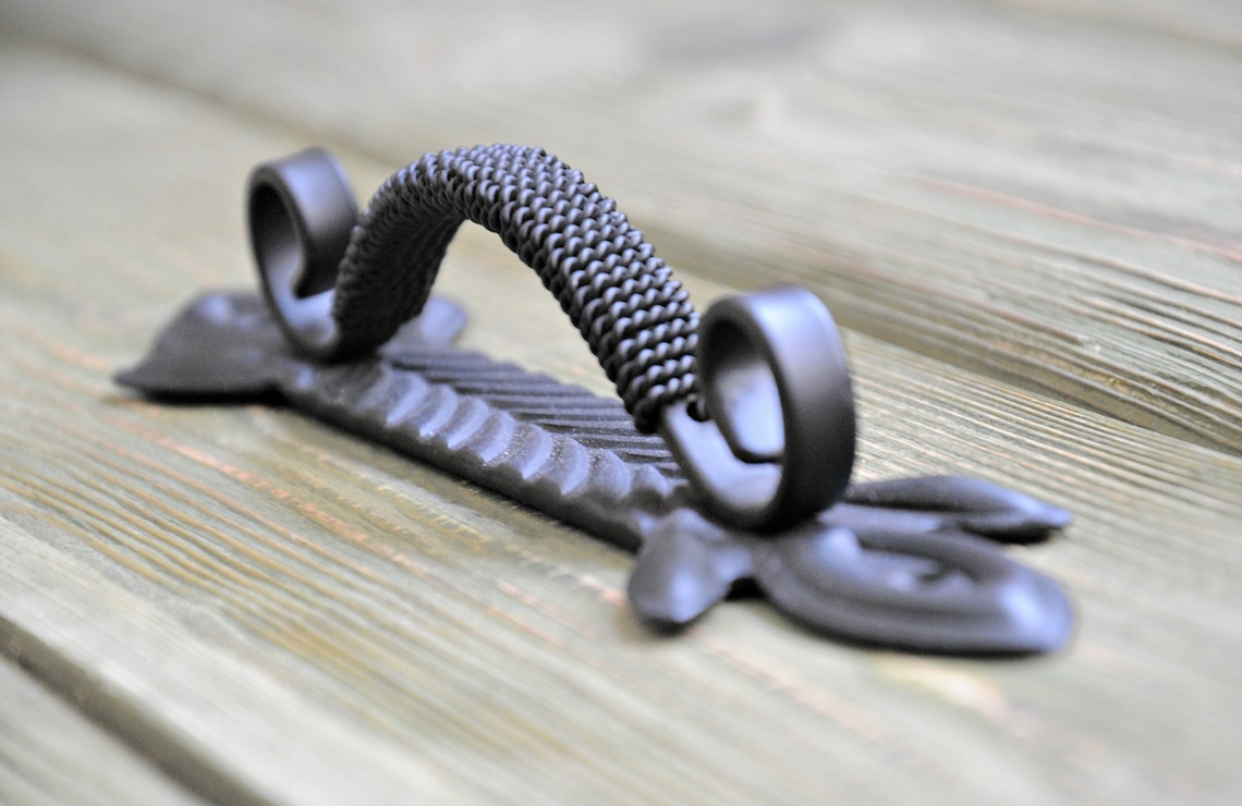 Drawer Pull Wrought Iron Pull Hand Forged Handles Cabinet Furniture ...