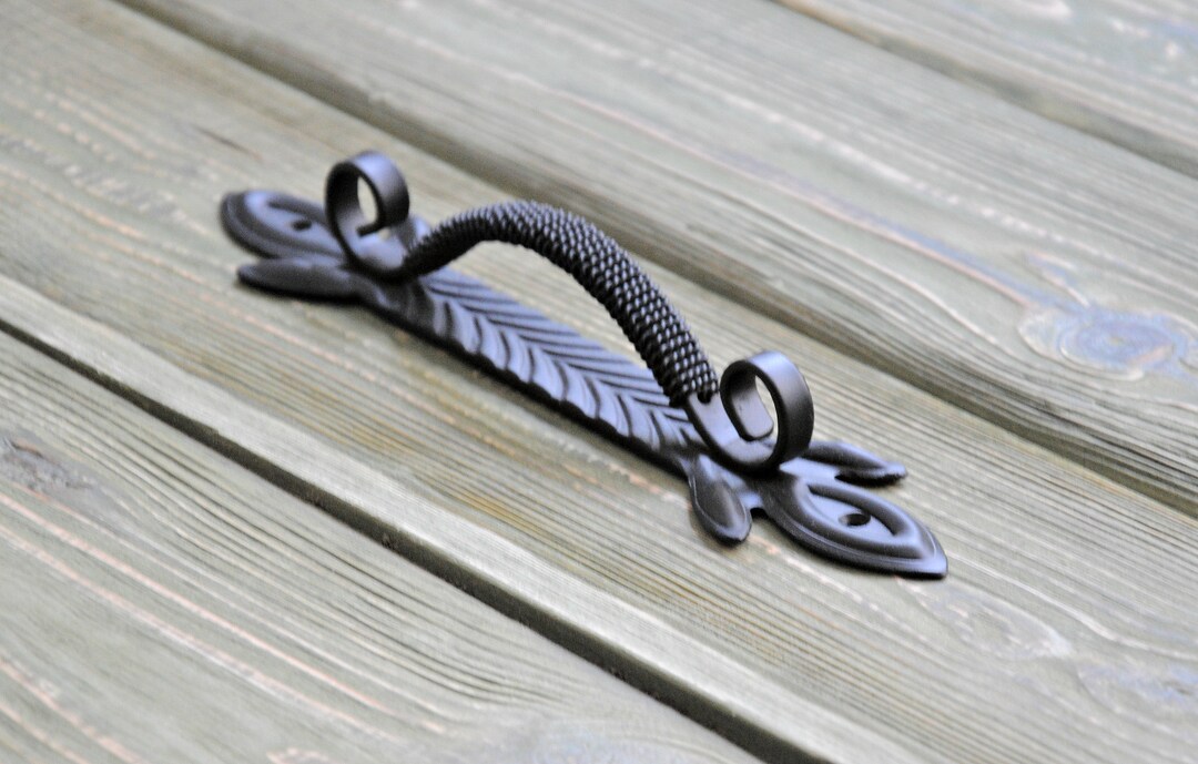 Drawer Pull Wrought Iron Pull Hand Forged Handles Cabinet Furniture ...