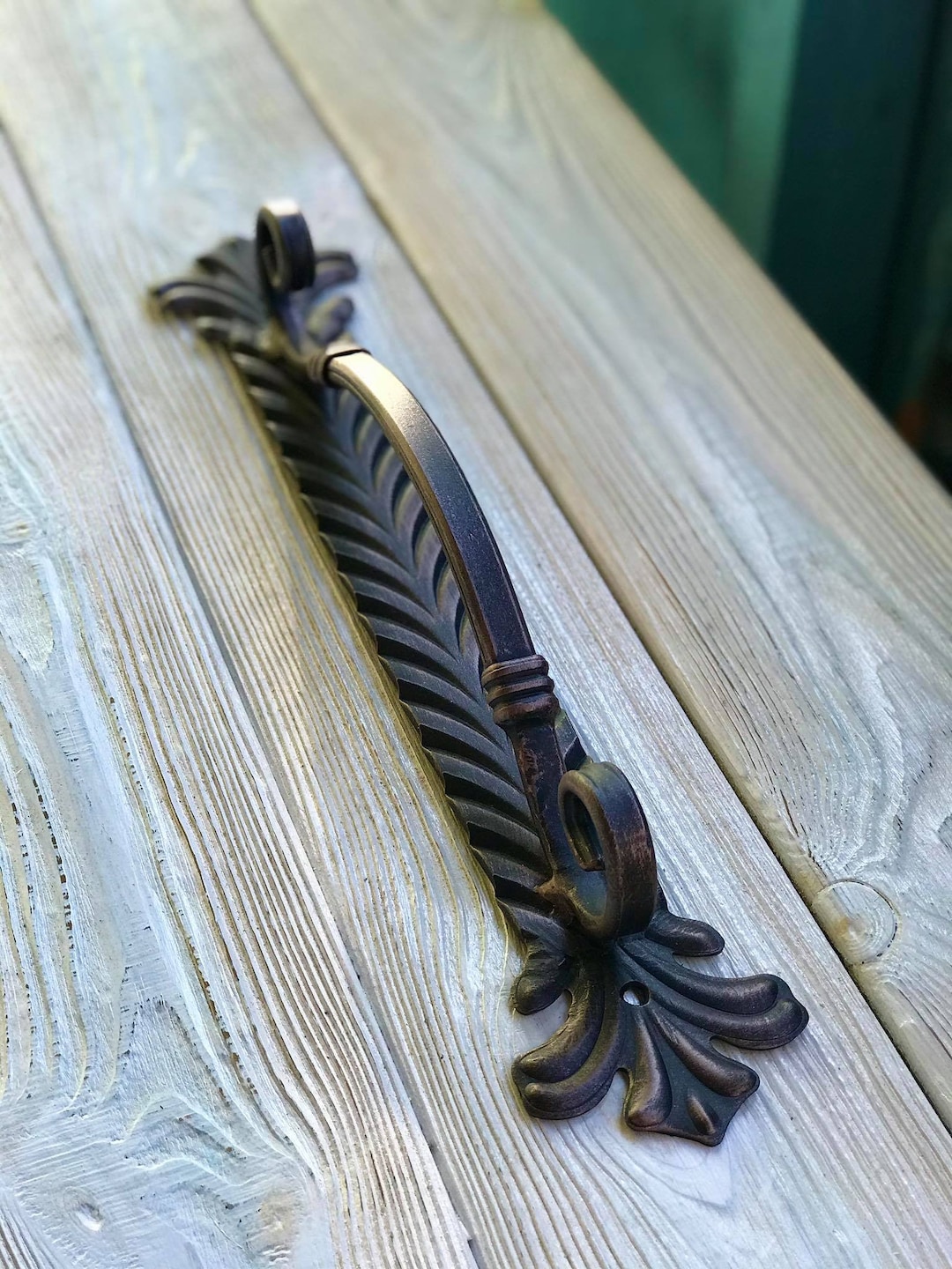 Metal Gate Decor Garage Door Pull Handle Forged Handle Barn Door Pull ...