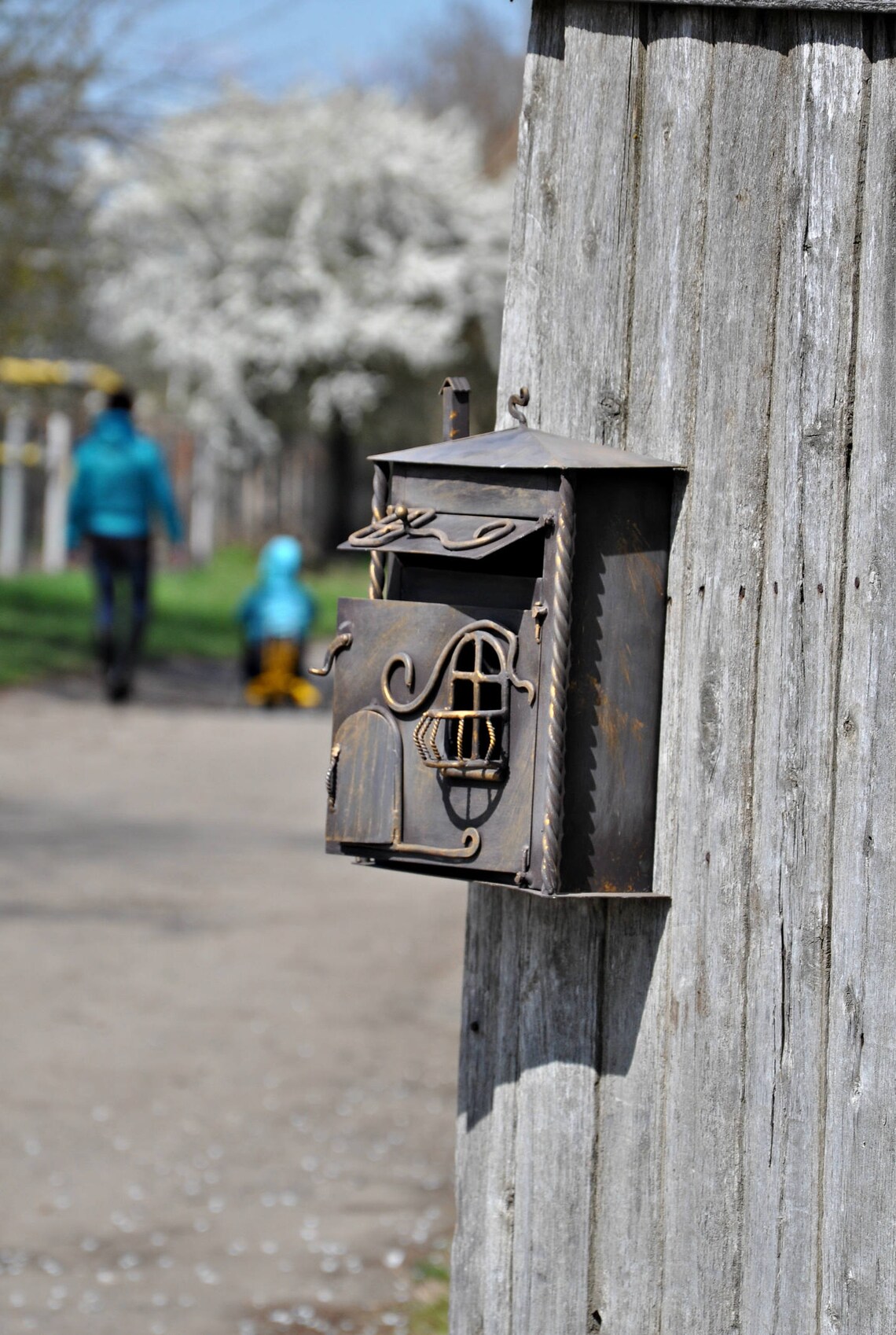 Mailbox Post Forged Mailbox Ranch Decor Cottage Decor Rustik - Etsy