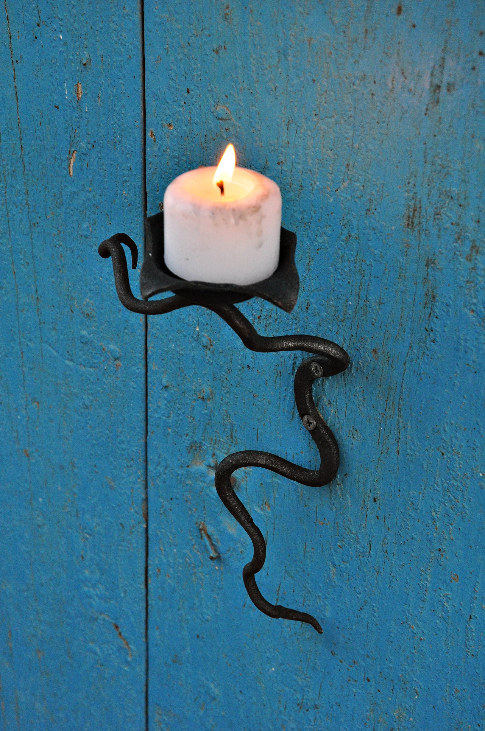 Set of 2 Candlesticks Metal candle holder Hand forged candle | Etsy