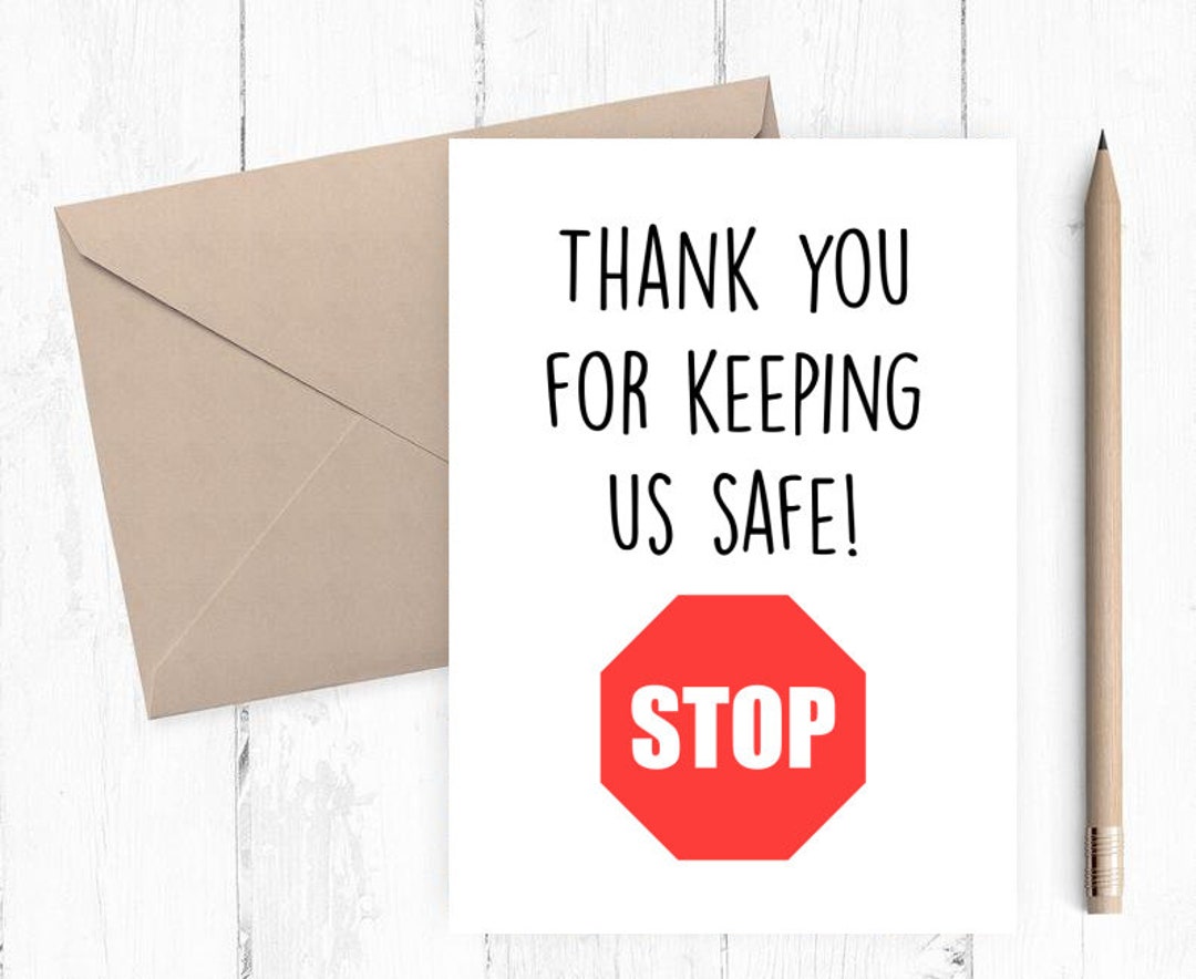 Thank You School Crossing Card Card, Printable Crossing Guard Card ...