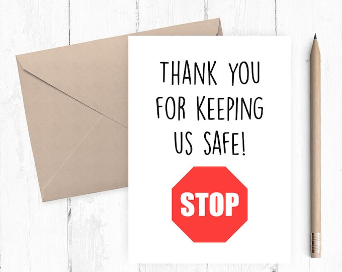 Thank You School Crossing Card Card Printable Crossing Guard - Etsy