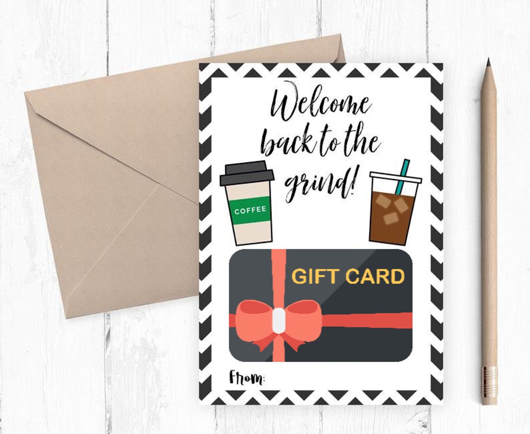 Back to School Teacher Gift Card Printable, Coffee Gift Card Holder ...