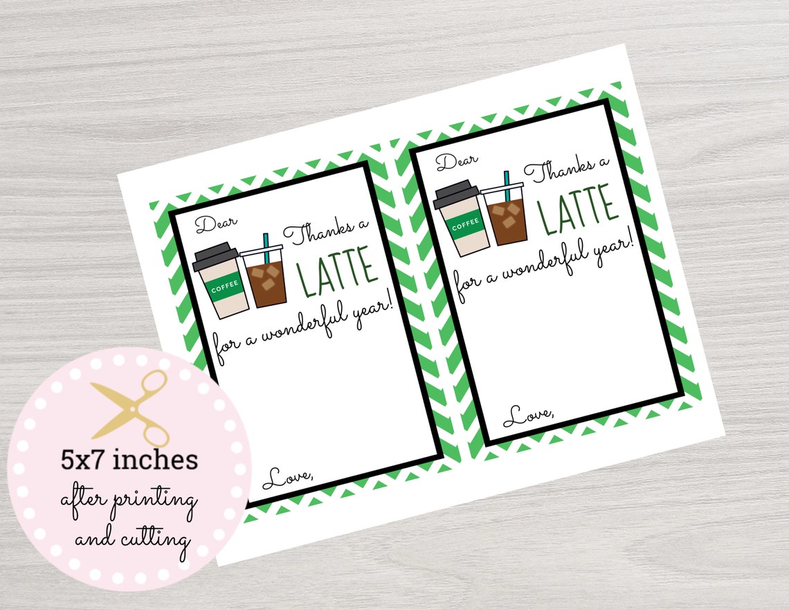 Coffee Teacher Gift Card Printable Teacher Gift Card Holder | Etsy