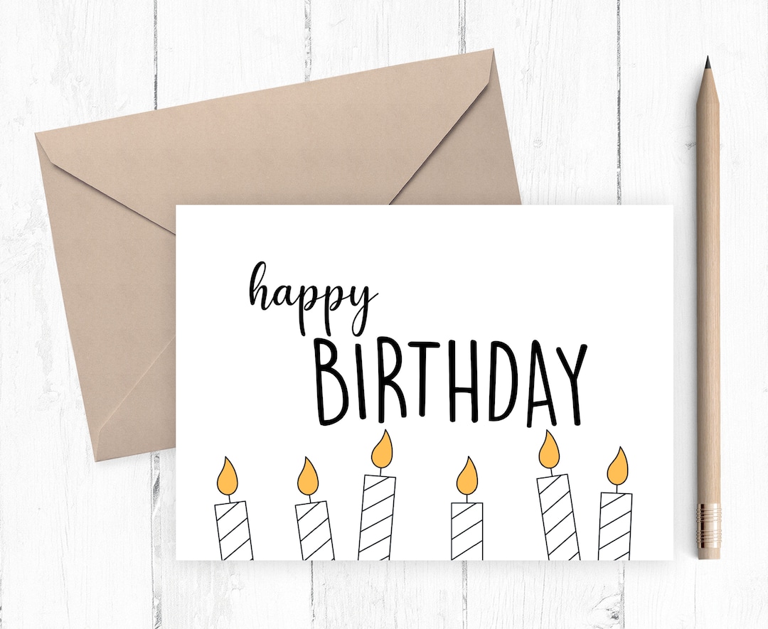 Printable Happy Birthday Card, Happy Birthday Card, Instant Download ...