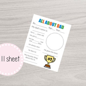 Father's Day Card Questionnaire, Printable Father's Day Card, All About ...