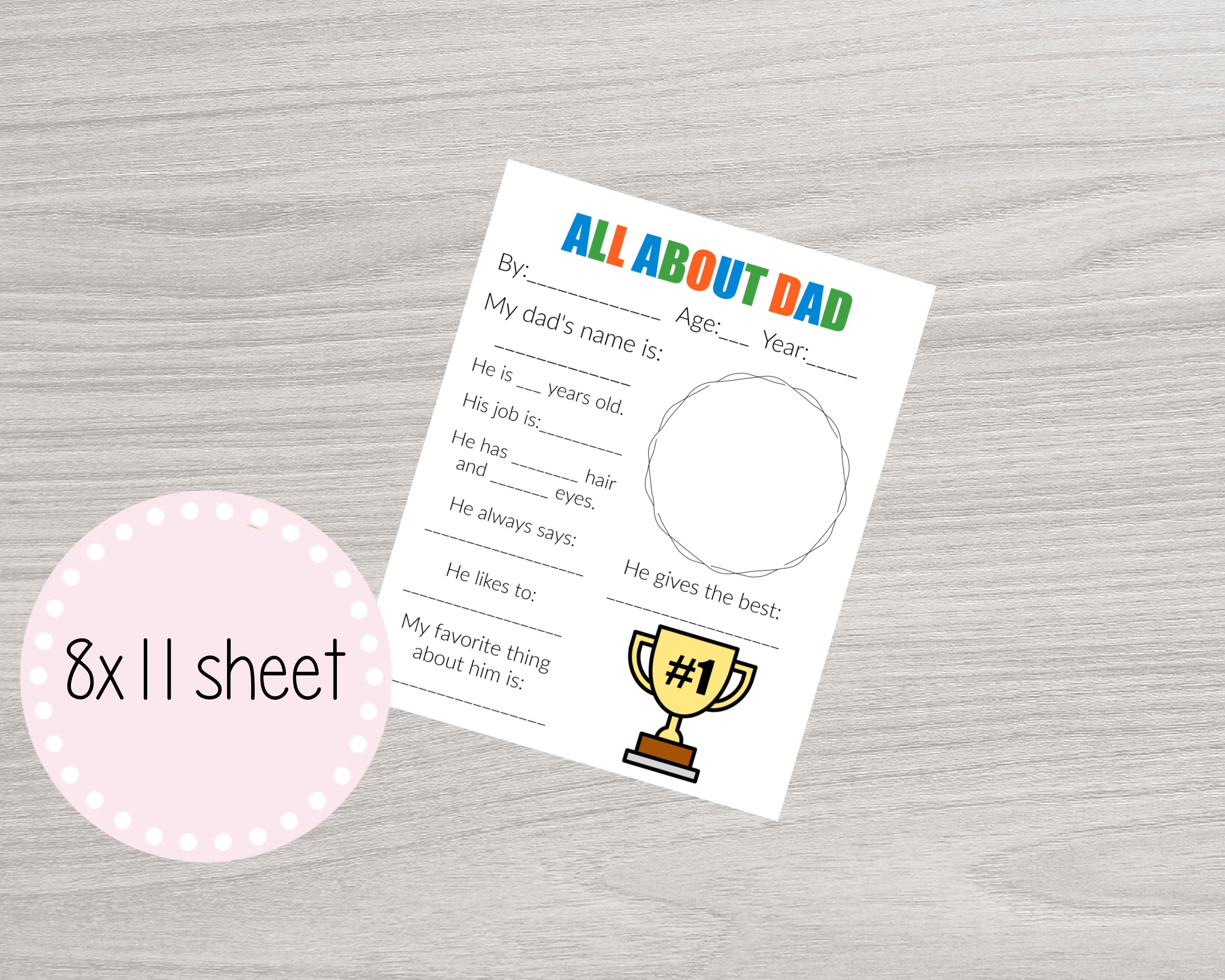 Father's Day Card Questionnaire Printable Father's - Etsy