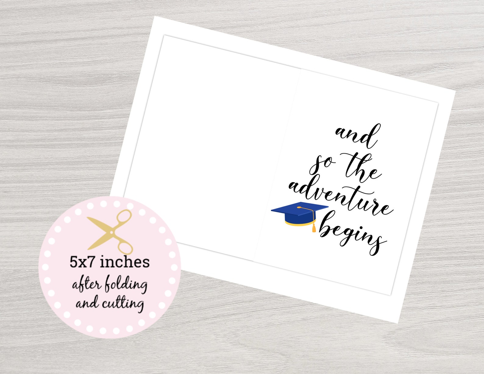 Graduation Card, Printable Graduation Card, and so the Adventure Begins ...