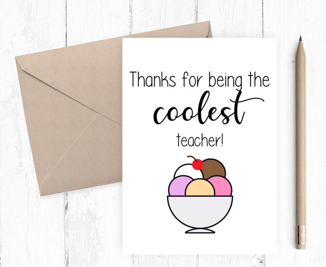 End of Year Card for Teacher, Teacher Appreciation Card, Printable Card ...