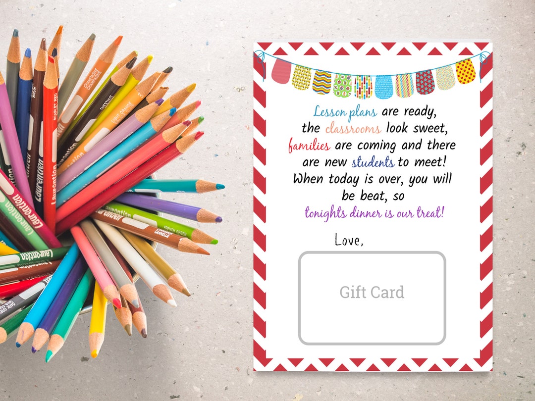 Back to School Teacher Gift, Teacher Appreciation Card, Instant ...