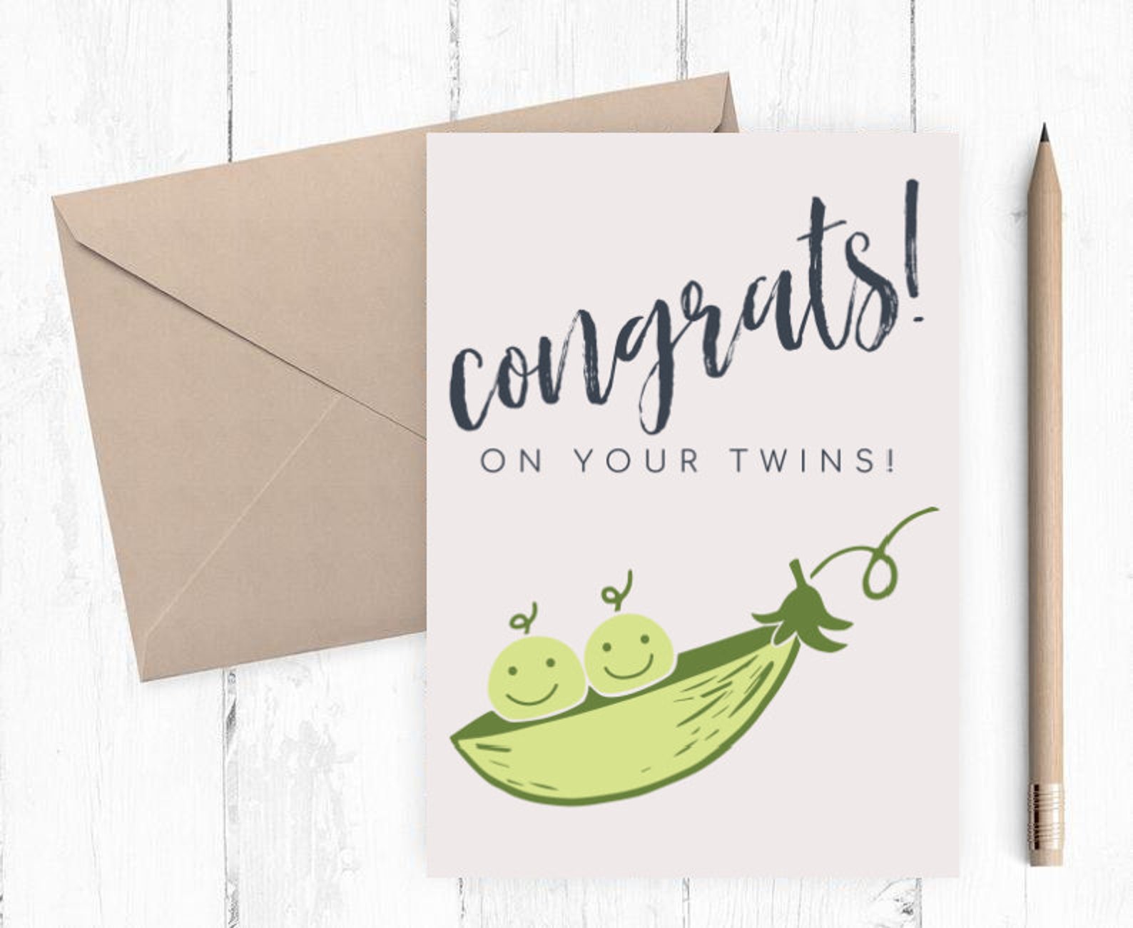 Printable Twin Baby Shower Card Twin Baby Shower Card - Etsy