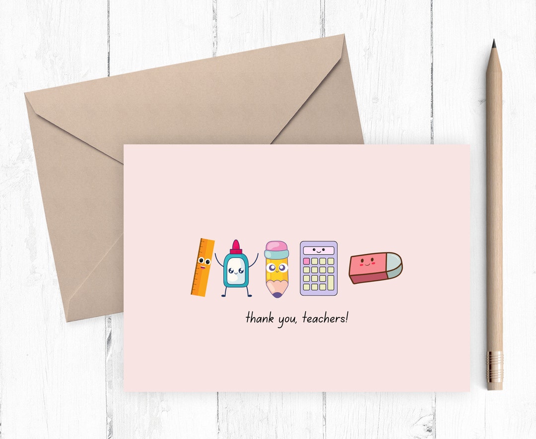 Card for Teacher, Printable Card for Teacher, Thank You Teacher Card ...