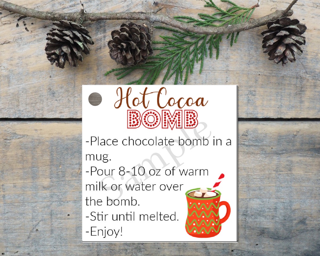 Printable Hot Cocoa Bomb Labels Hot Chocolate Bomb Tag Hot - Etsy