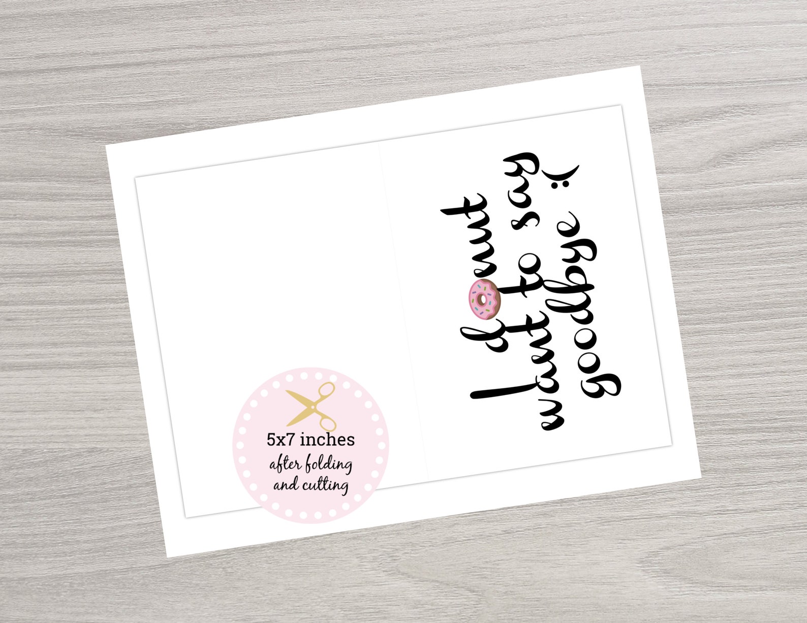 Printable Farewell Card, Printable Goodbye Card - I DONUT Want to Say ...