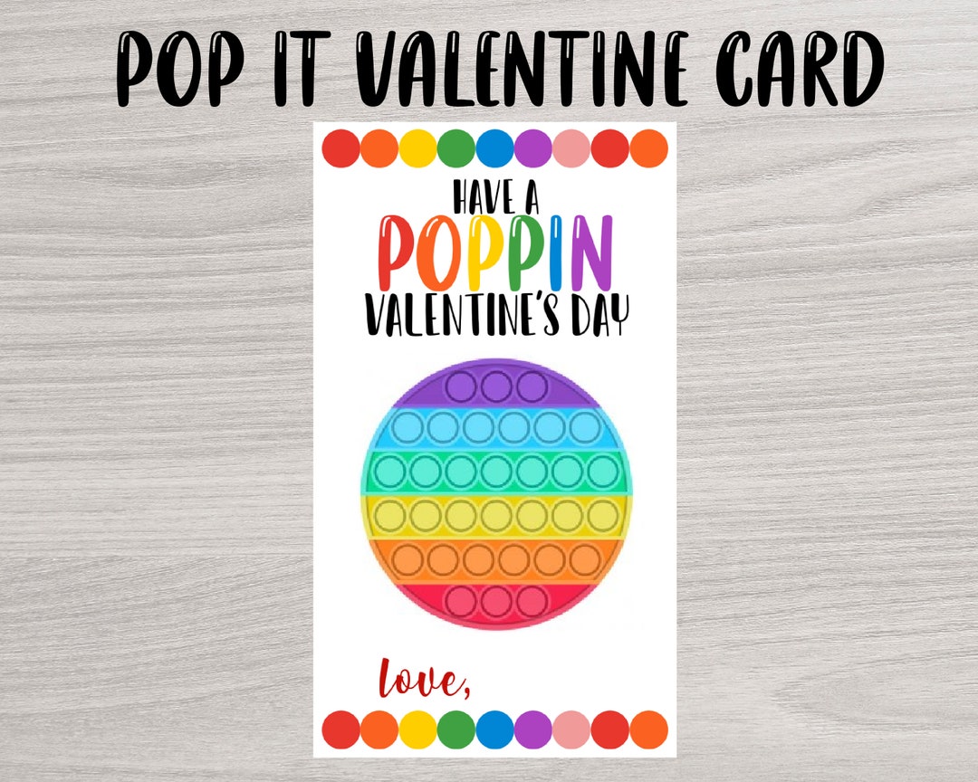 Pop It Valentine Cards, Printable Pop It Valentine's Cards, Kids ...